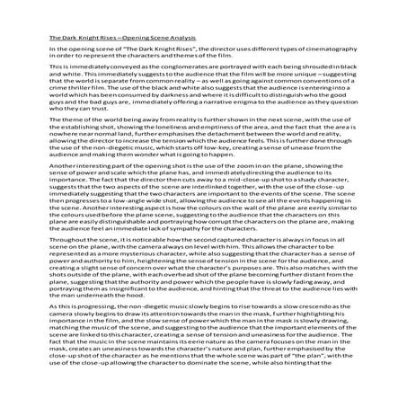 The dark knight rises opening scene analysis | DOCX