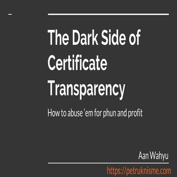 The Dark Side of Certificate Transparency | PDF