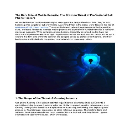 The Dark Side of Mobile Security_ The Growing Threat of Professional ...