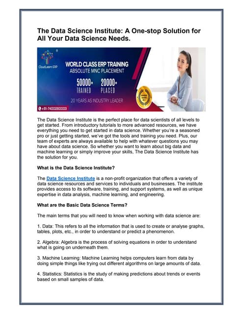 Career in Data Science | PPT