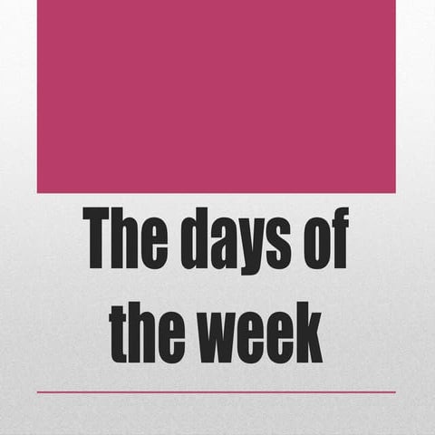 The days of the week | PPT