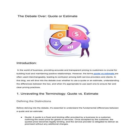The Debate Over_ Quote or Estimate.pdf 22 | PDF | Business | Business ...
