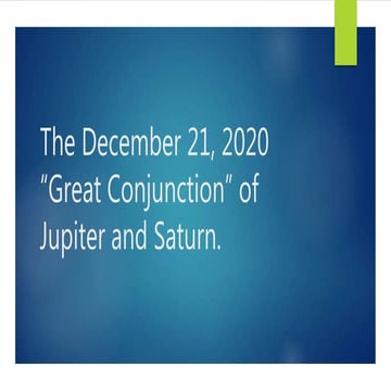 The december 2020 great conjunction | PPT