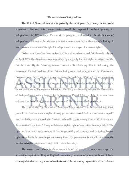 Declaration of independence | PPT