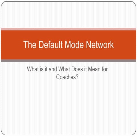 The Default Mode Network Pptx