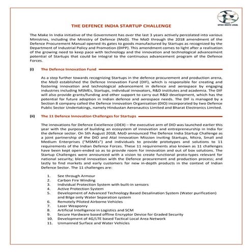 The defence india start up challenge | PDF