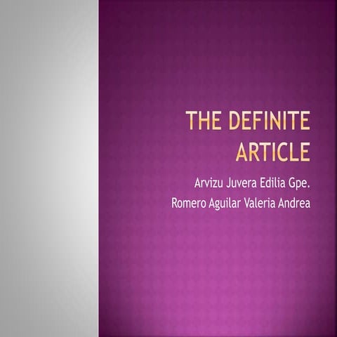 The definite article | PPTX