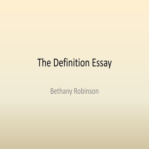 The definition essay | PPT