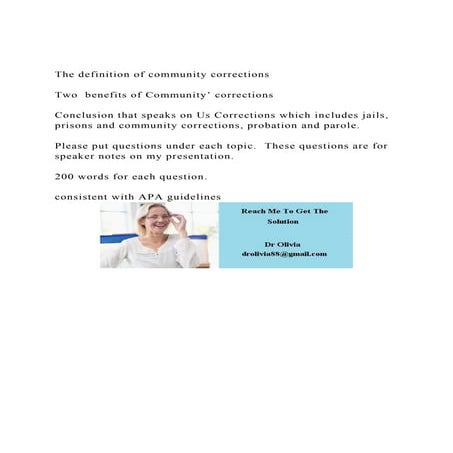 The definition of community corrections Two benefits of Com.docx