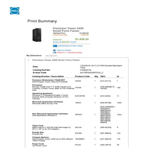 The dell online store build your system | PDF