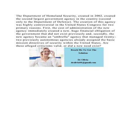 The Department of Homeland Security, created in 2002, created the se.docx