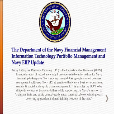 The Department of the Navy Financial management (ERP) | PPT