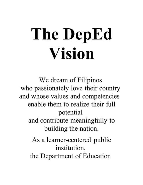 DepEd's New Vision, Mission and Core Values | PPTX