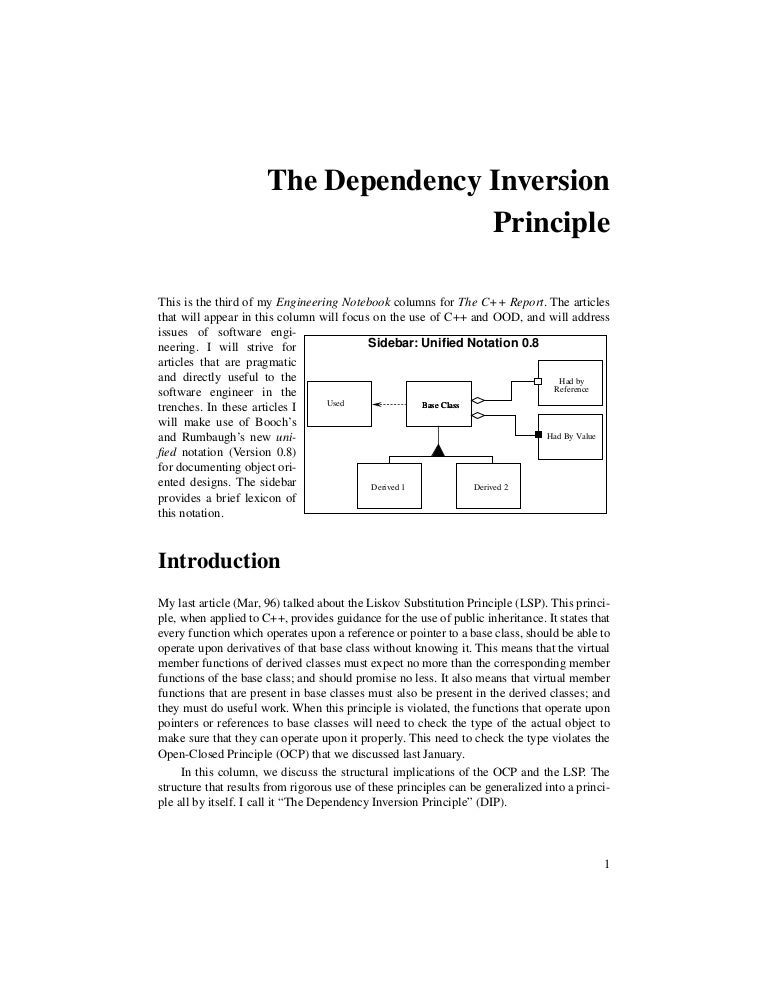 The Dependency Inversion Principle 