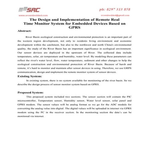 The Design And Implementation Of Remote Real Time Monitor System For Embedded Devices Based On