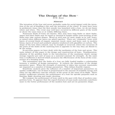The design of the bow | PDF
