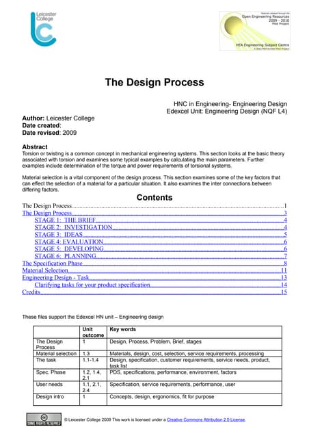 Design Brief for Engineering Design Process