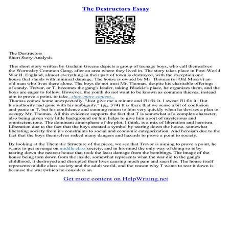 The Destructors Essay | PDF