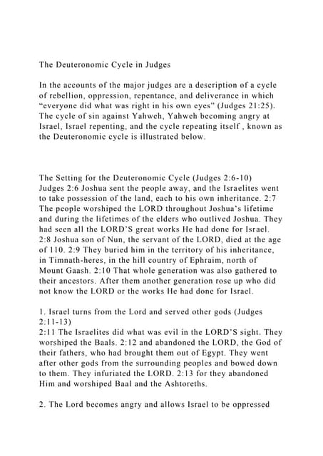 THE CYCLE OF THE SIN IN JUDGES | DOCX