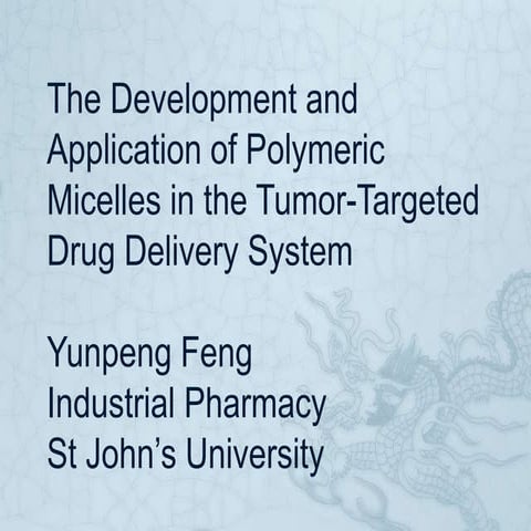 The Development And Application Of Polymeric Micelles In The Tumor ...
