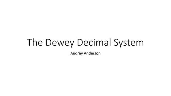 Dewey decimal classification | DOCX