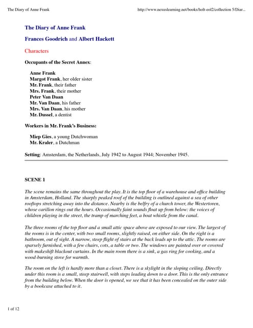 The diary of anne frank act ii scene 3 | DOCX