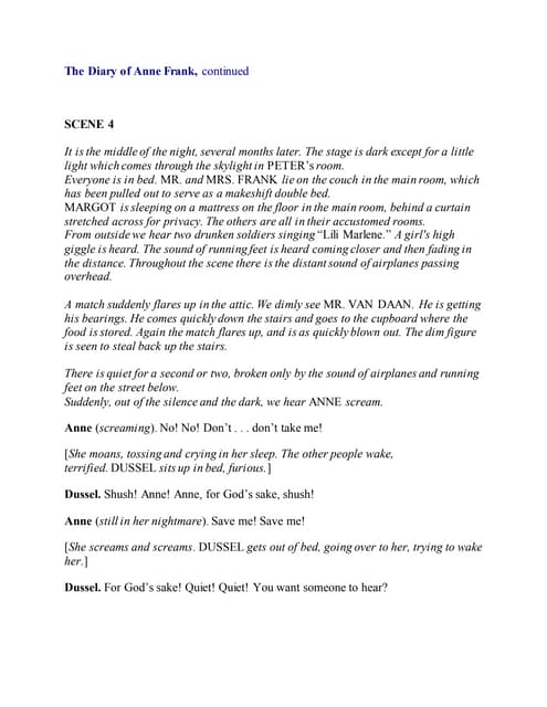 The diary of anne frank act i scenes 1 2 | DOCX | Women\'s Outerwear ...
