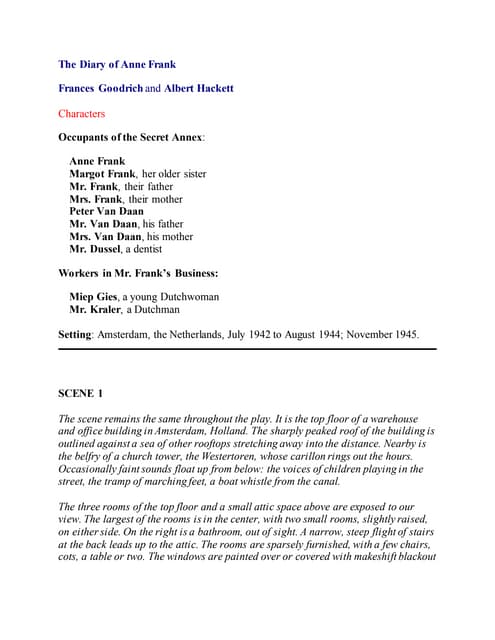 The diary of anne frank act 1 scene 4 | DOCX