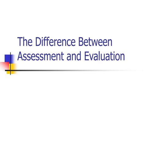 The Difference Between Assessment And Evaluation Ppt Educational Assessment Education