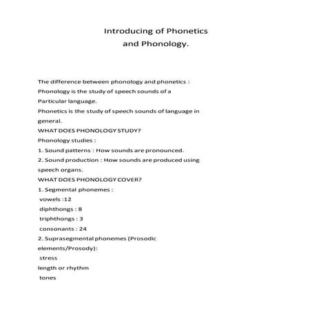 The difference between phonology and phonetics | PDF