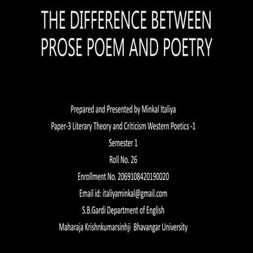The difference between prose poem and poetry | PPTX
