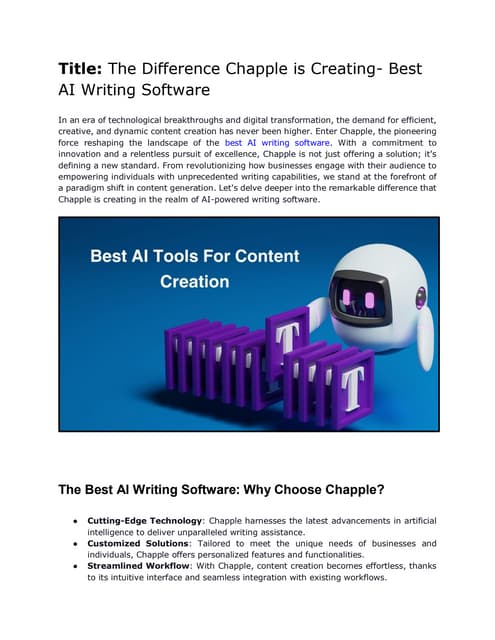 Chapple Ai presentations