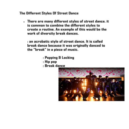 The different styles of street dance | DOC