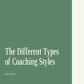 The Different Types of Coaching Styles | Issac Qureshi | PDF
