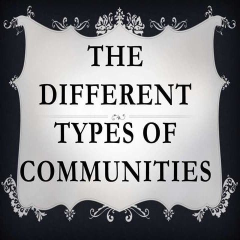 Typologies of Communities | PPTX