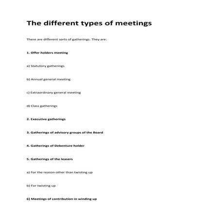 The different types of meetings | PDF