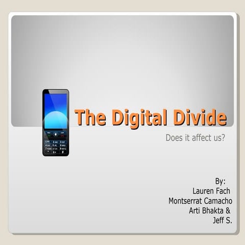 The Digital Divide for MCO435 | PPT
