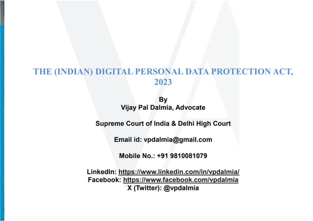 Digital personal data protection act, 2023.pptx | Internet Safety ...