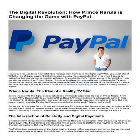 The Digital Revolution_ How Prince Narula is Changing the Game with PayPal.docx | Credit Cards ...