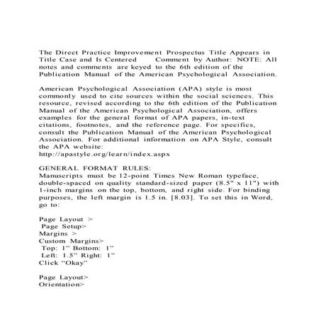 The Direct Practice Improvement Prospectus Title Appears in Titl | DOCX