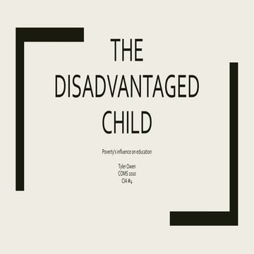 The disadvantaged child | PPT