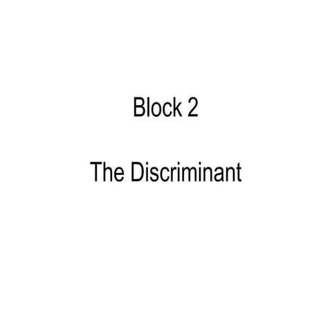 the discriminant lesson for grade 9 learners explaining how to ...