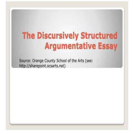The Discursively Structured Argumentative Essay | PDF