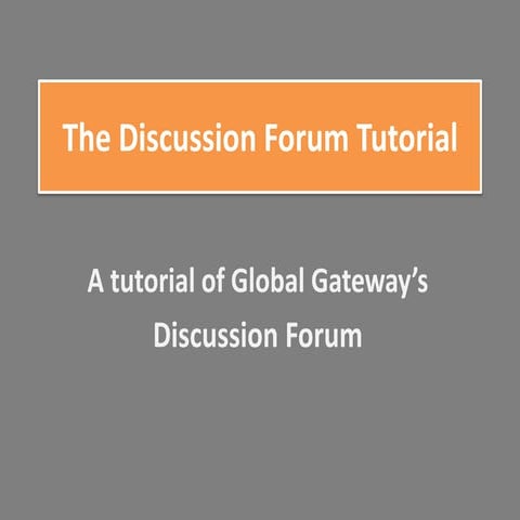 The discussion forum tutorial gg vif | PPT