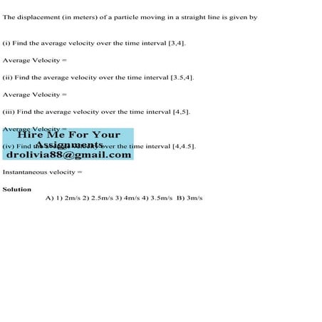 The displacement (in meters) of a particle moving in a straight line.pdf