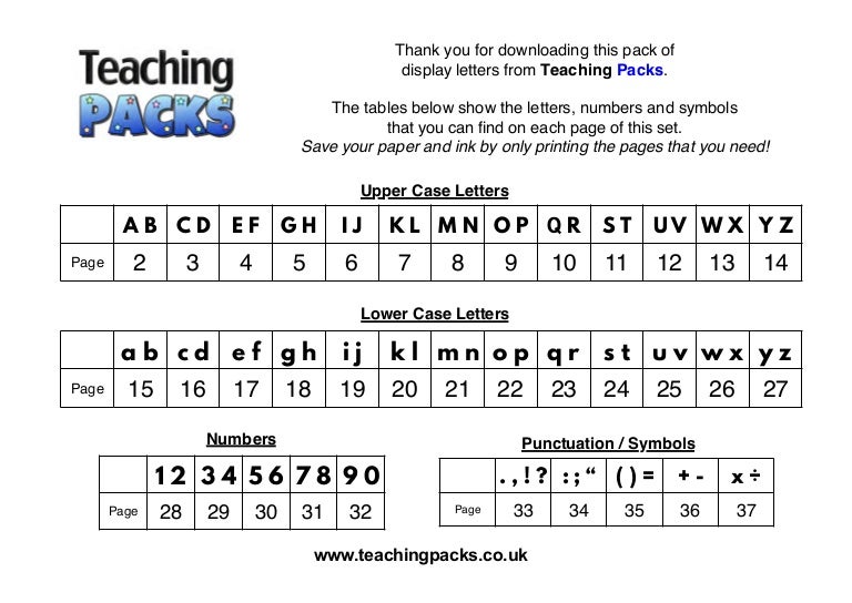 The Display Letters Pack