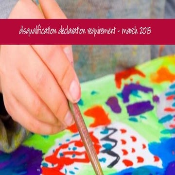 The disqualification declaration requirement - Dai Durbridge - March ...