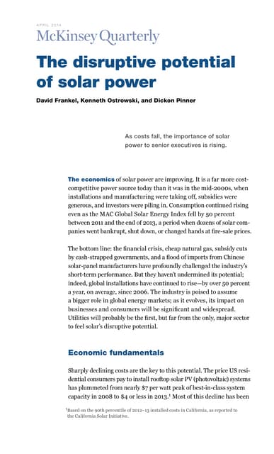 The disruptive potential of solar power | PDF The disruptive potential of solar power | PDF
