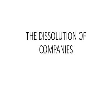 THE DISSOLUTION OF COMPANIES (Legal and accounting) | PPT