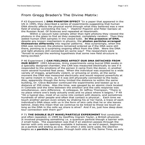 The divine matrix summary | PDF